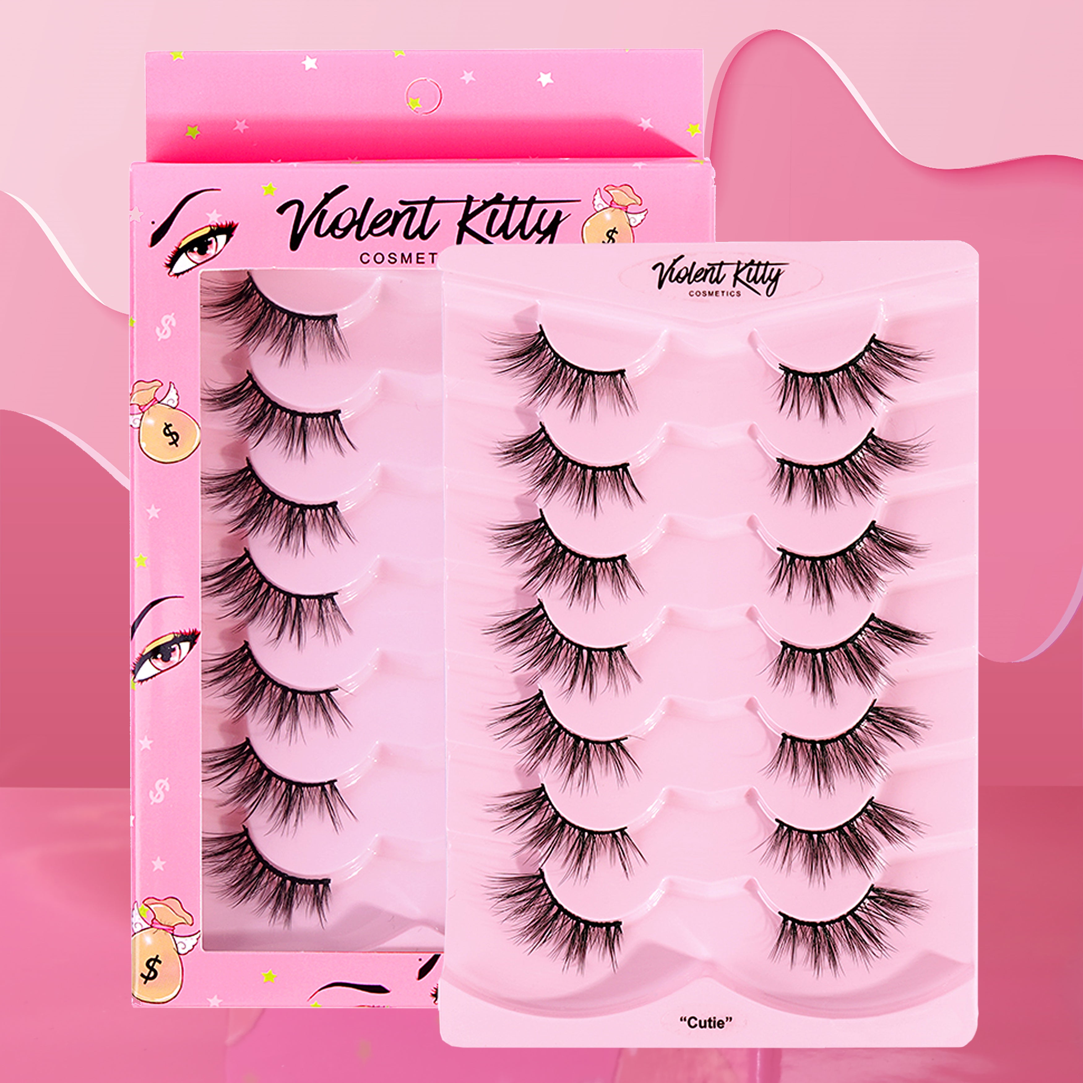 "CUTIE" Short Natural Half Lash – Violent Kitty Cosmetics